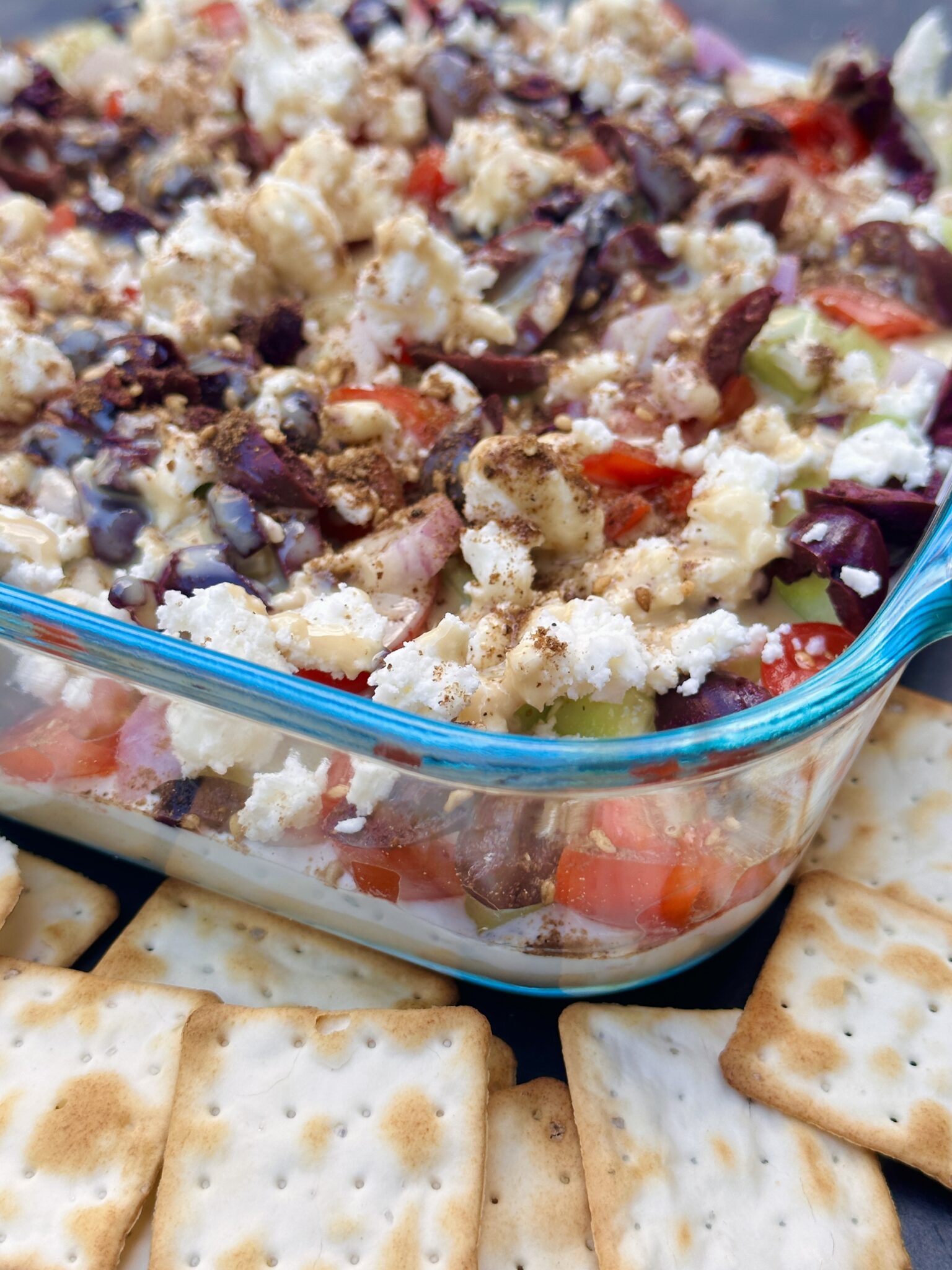 Try This 7-Layer Mediterranean Dip Recipe | Mighty Sesame